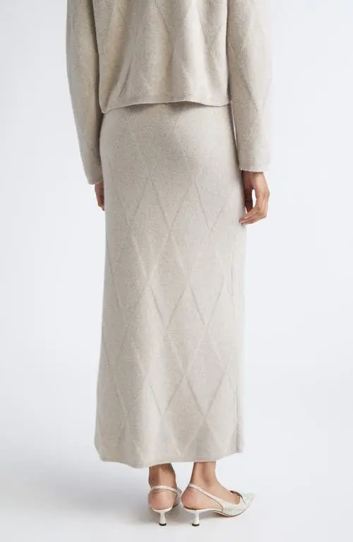 Max Mara Diamond Stitch Cashmere Midi Skirt - Beige