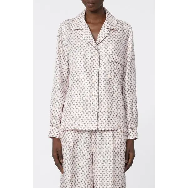 Max Mara Disco Monogram Paisley Pajama Shirt - Pink