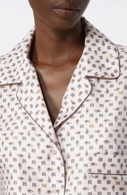 Max Mara Disco Monogram Paisley Pajama Shirt - Pink
