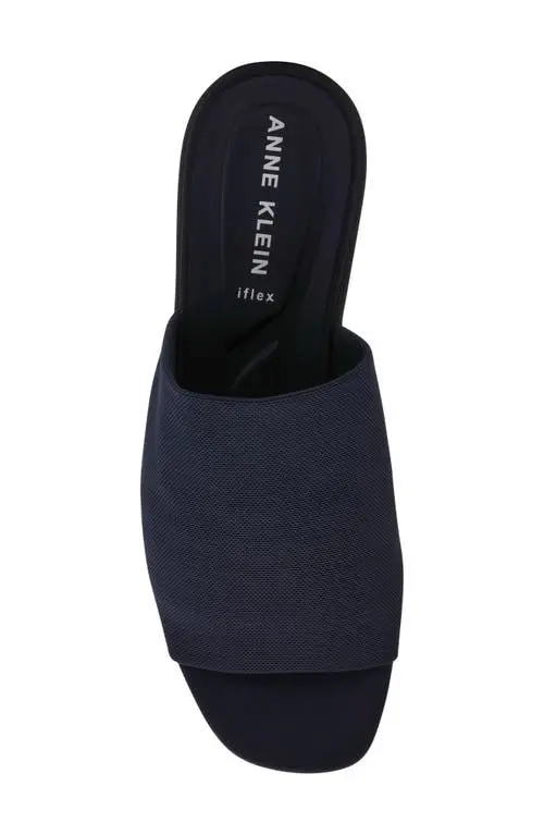 Anne Klein Wedge Slide Sandal - Navy Stretch