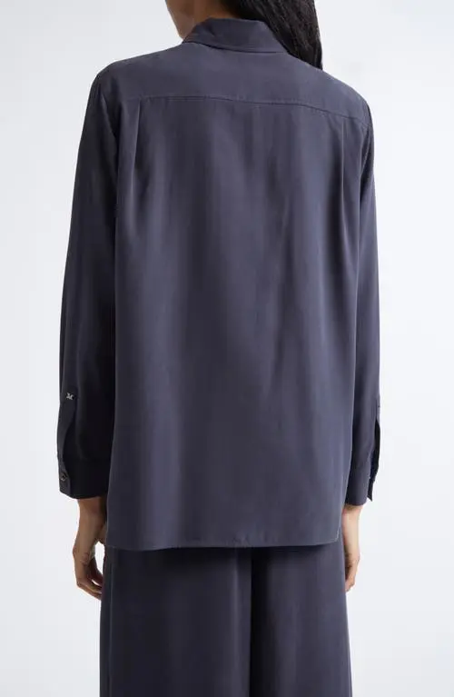 Max Mara Silk Crêpe De Chine Button-up Shirt - Ultramarine