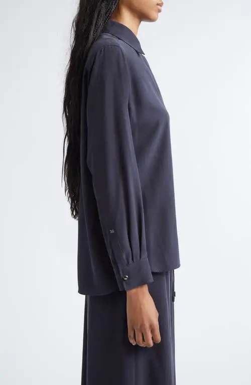 Max Mara Silk Crêpe De Chine Button-up Shirt - Ultramarine