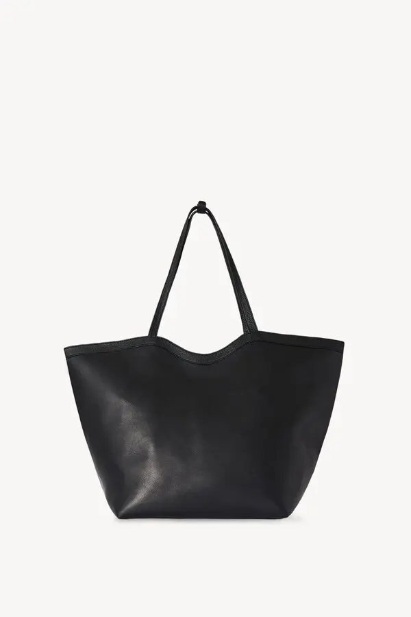 THE ROW Xl Stitched Park Tote Bag - Black / Black