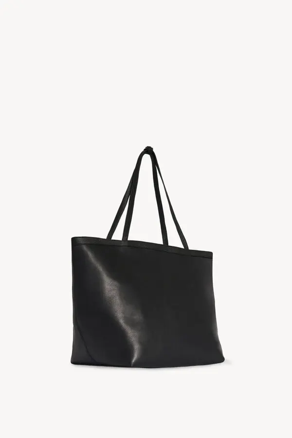 THE ROW Xl Stitched Park Tote Bag - Black / Black
