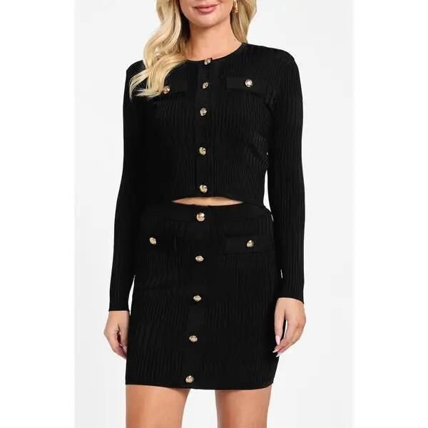 MARCIANO Janet Ribbed Cardigan