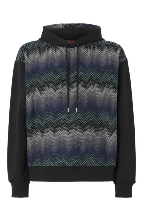Missoni Hoodie With Zigzag Insert - Black