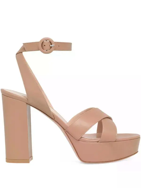 GIANVITO ROSSI 105mm Sabrina Criss-cross Heeled Sandals - Neutrals