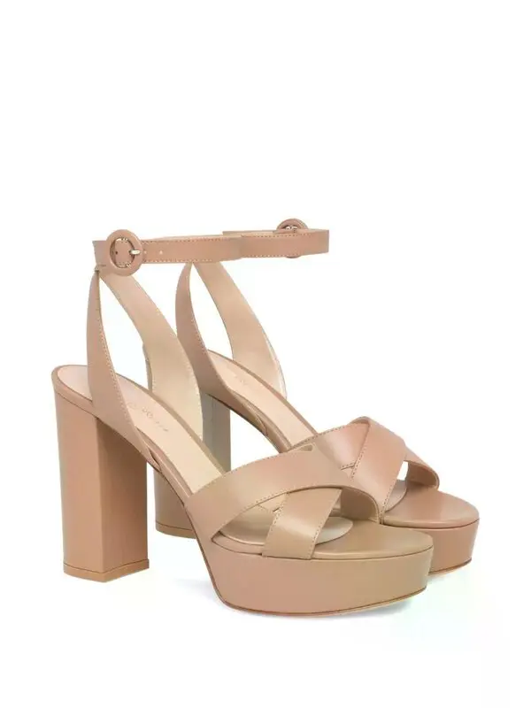 GIANVITO ROSSI 105mm Sabrina Criss-cross Heeled Sandals - Neutrals
