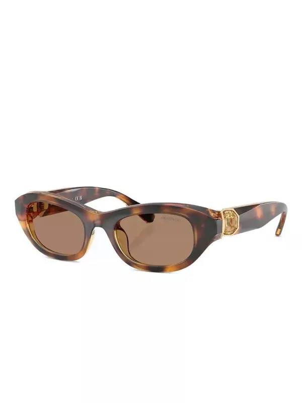 SWAROVSKI Oval-frame Tortoiseshell Sunglasses