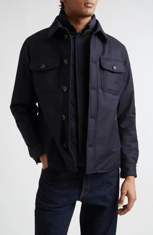 MOORER Duino Waterproof Virgin Wool And Cashmere Jacket - Blue