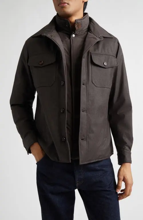 MOORER Duino Waterproof Virgin Wool And Cashmere Jacket - Brown