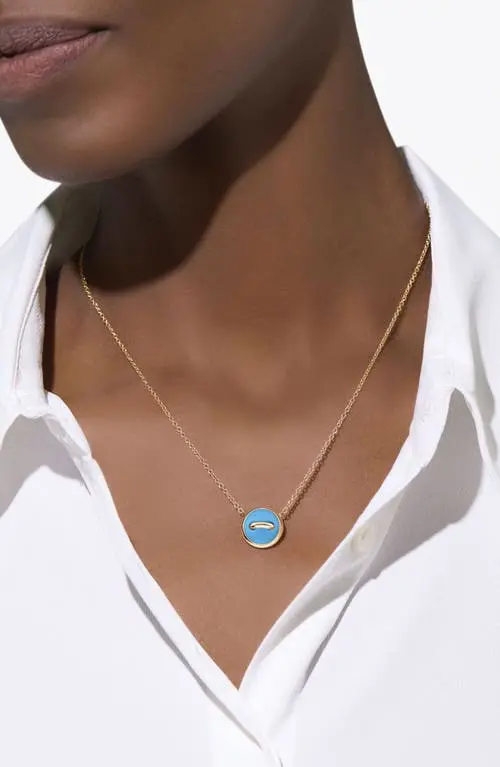 Pomellato 18k Gold Pavé Diamond Dot Pendant Necklace - Turquoise