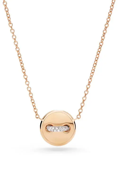 Pomellato 18k Gold Pavé Diamond Dot Pendant Necklace - Turquoise