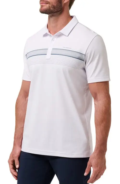 Travis Mathew Perfect View Chest Stripe Cotton Blend Piqué Polo