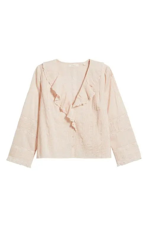 DÔEN Huguette Pintuck Ruffle Top - Blush