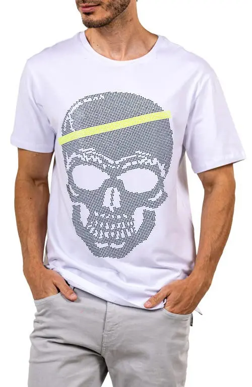 MACEOO Pixel Skull Cotton Graphic T-shirt