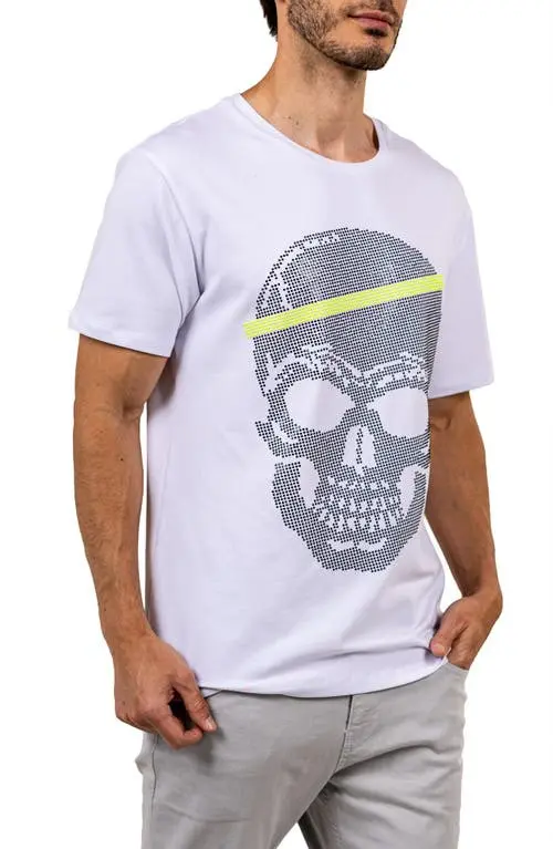 MACEOO Pixel Skull Cotton Graphic T-shirt