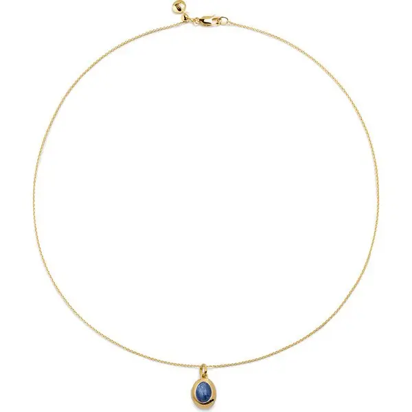 Monica Vinader Birthstone Locket Necklace - 18ct Gold Vermeil/kynite