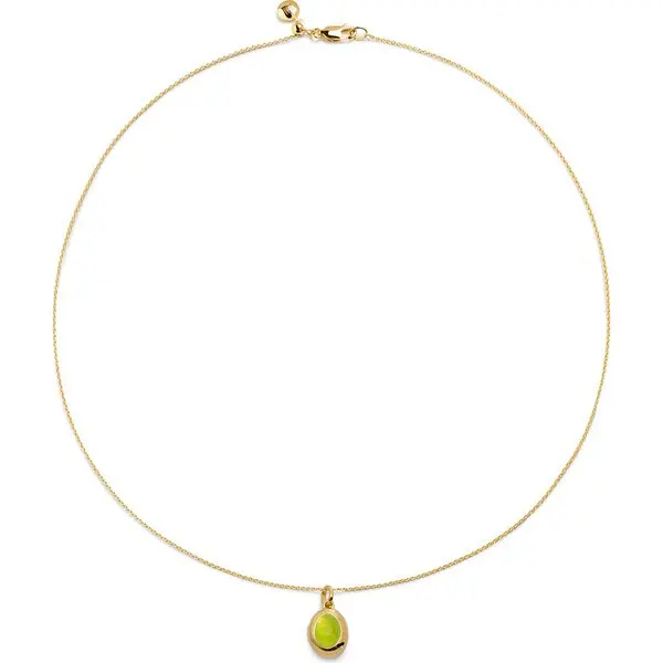 Monica Vinader Birthstone Locket Necklace - 18ct Gold Vermeil/peridot