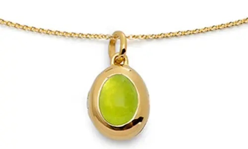 Monica Vinader Birthstone Locket Necklace - 18ct Gold Vermeil/peridot