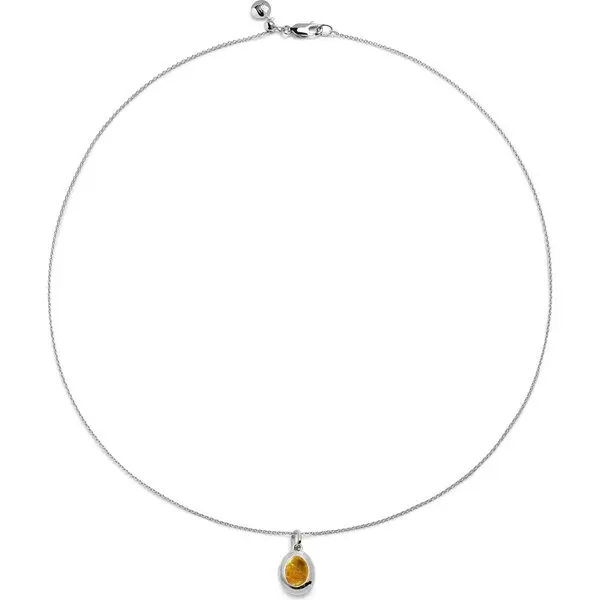 Monica Vinader Birthstone Locket Necklace - Sterling Silver/citrine
