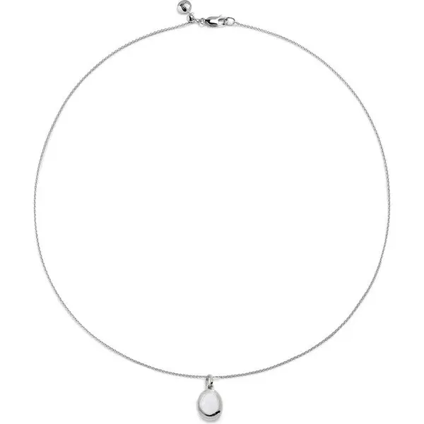 Monica Vinader Birthstone Locket Necklace - Sterling Silver/moonstone