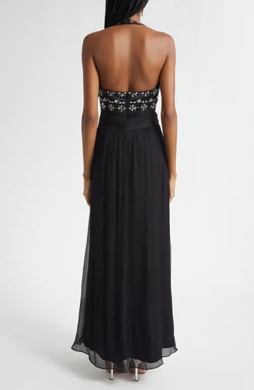 Ramy Brook Martina Embellished Bodice Chiffon Gown