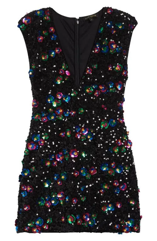 Ramy Brook Lacey Rosette Appliqué Sequin Minidress - Multi Rosette
