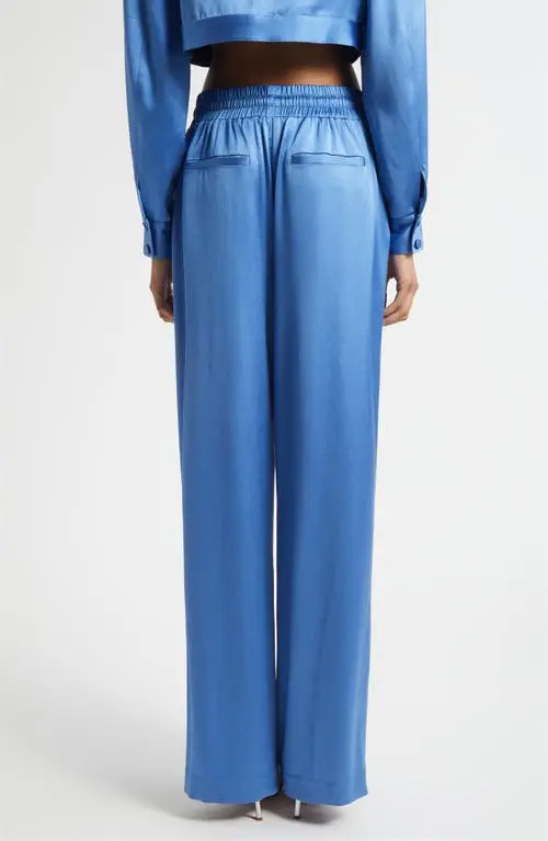 Cinq À Sept Damoni Wide Leg Satin Pants - Cobalt Wave