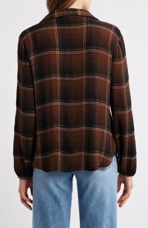 CLOTH & STONE Plaid Popover Top