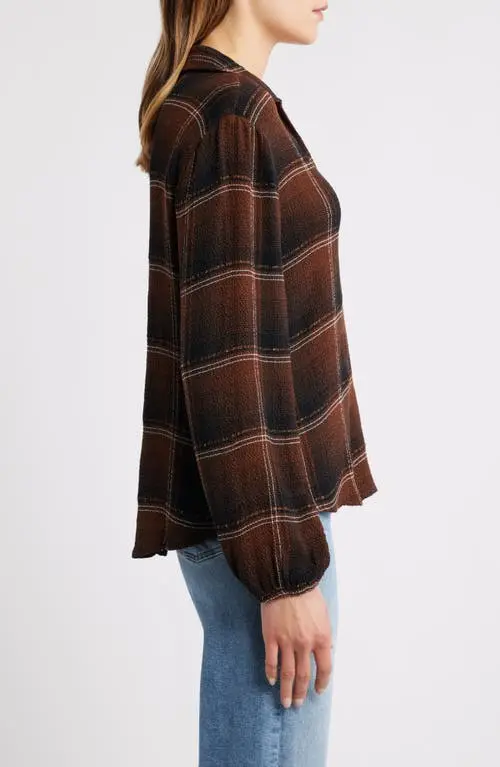 CLOTH & STONE Plaid Popover Top
