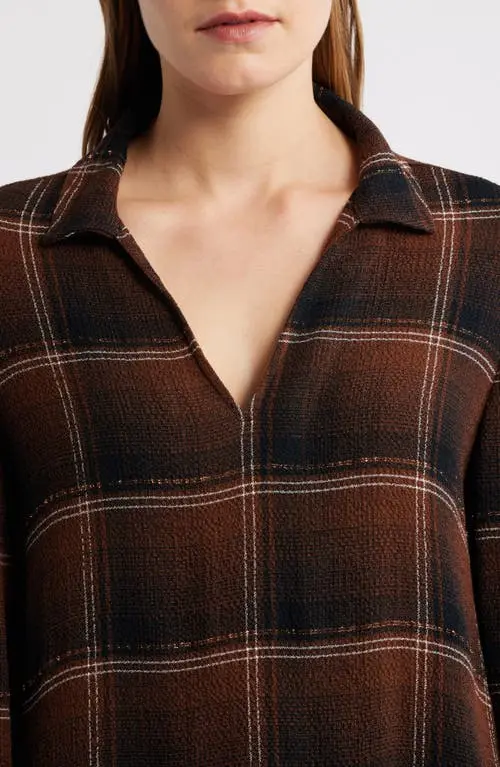CLOTH & STONE Plaid Popover Top