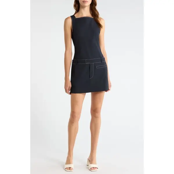 Staud Skyla Drop Waist Mini Dress