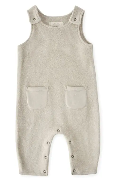 PEHR Organic Cotton Teddy Fleece Overalls - Stone