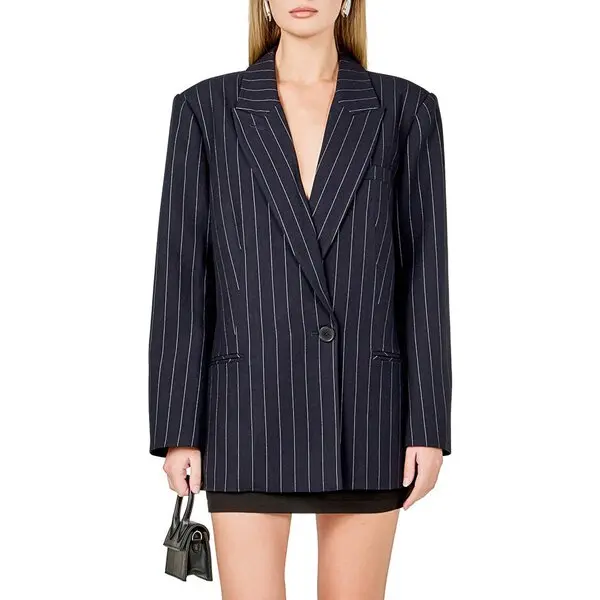 Endless Rose Oversized Pinstripe Blazer