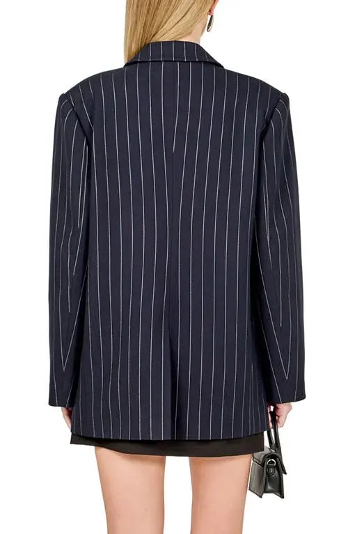 Endless Rose Oversized Pinstripe Blazer