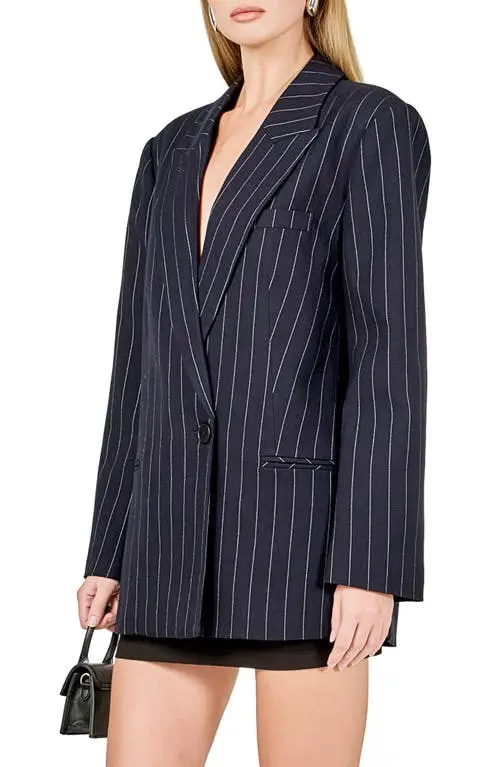 Endless Rose Oversized Pinstripe Blazer
