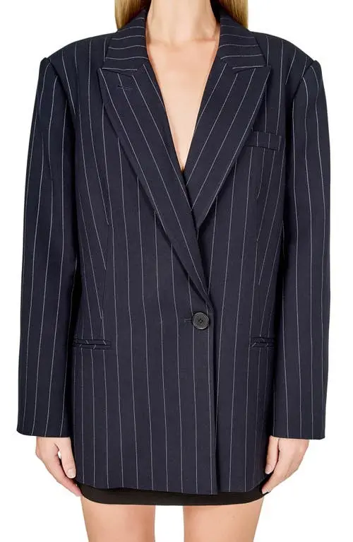 Endless Rose Oversized Pinstripe Blazer