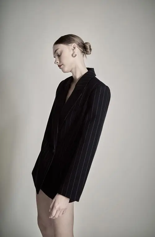 Endless Rose Oversized Pinstripe Blazer