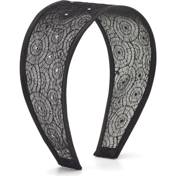 LELET NY Giselle Embellished Lace Headband - Black