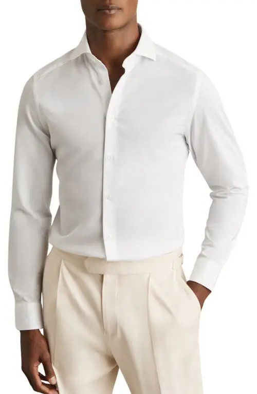 REISS Nate Solid Button-up Shirt - White