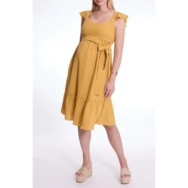 CACHE COEUR Melody Maternity And Nursing Dress - Cumin
