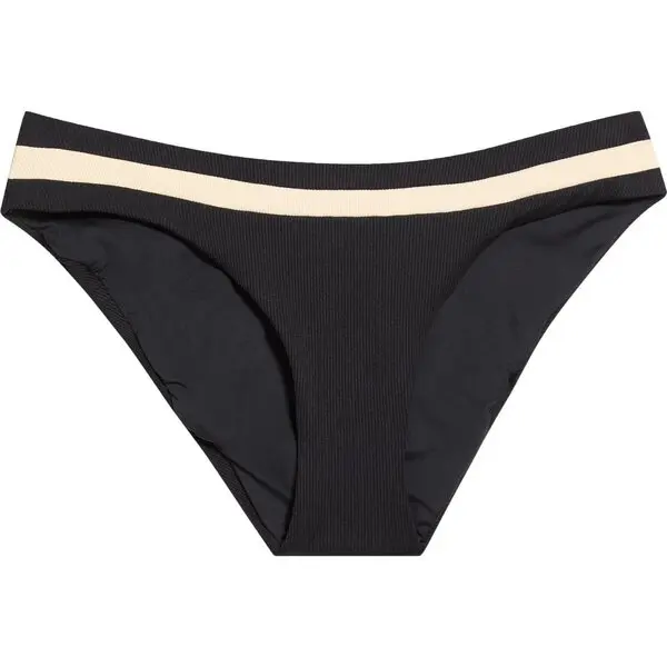 BECCA By Rebecca Virtue Coast Line Hipster Bikini Bottoms - Black/tan