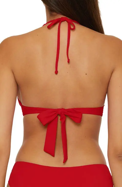 BECCA By Rebecca Virtue Marble Canyon Ring Halter Bikini Top - Apple