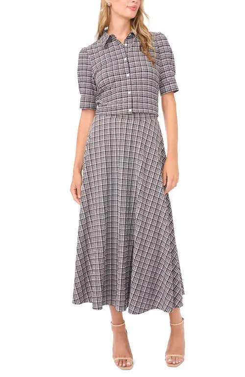 Vince Camuto Plaid Full Maxi Skirt