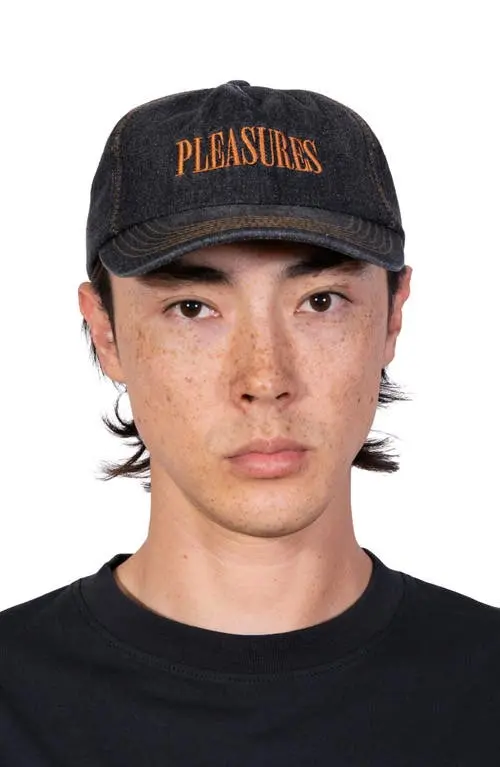 PLEASURES Zigzag Adjustable Cotton Denim Baseball Cap
