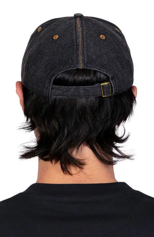 PLEASURES Zigzag Adjustable Cotton Denim Baseball Cap