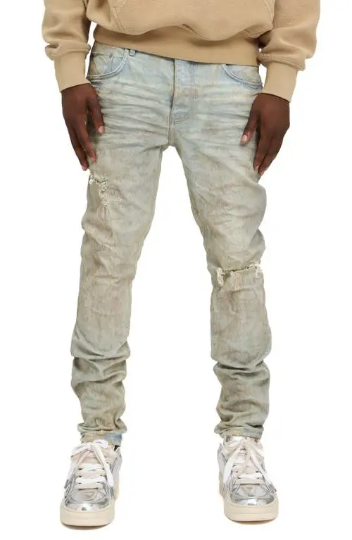 PURPLE BRAND Mud Ripped Skinny Jeans