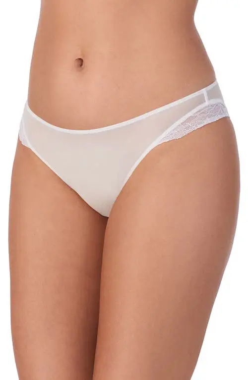 ON GOSSAMER Luxe Lace Low Rise Bikini Briefs - White