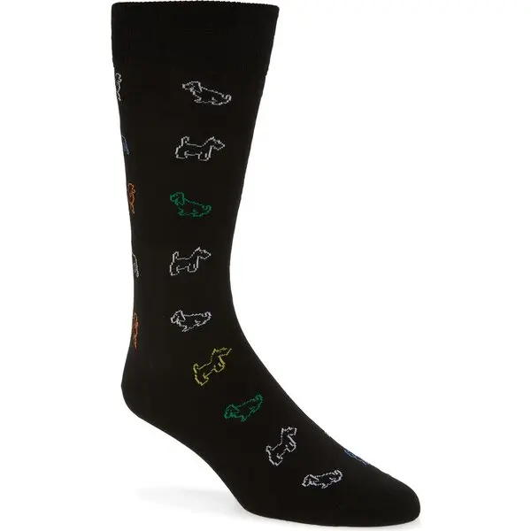 Paul Smith Mario Dogs Dress Socks - Black